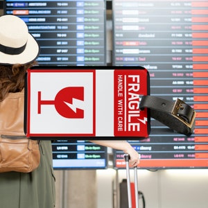 Fragile Handle With Care Red and White | Travel Tags Identification ...