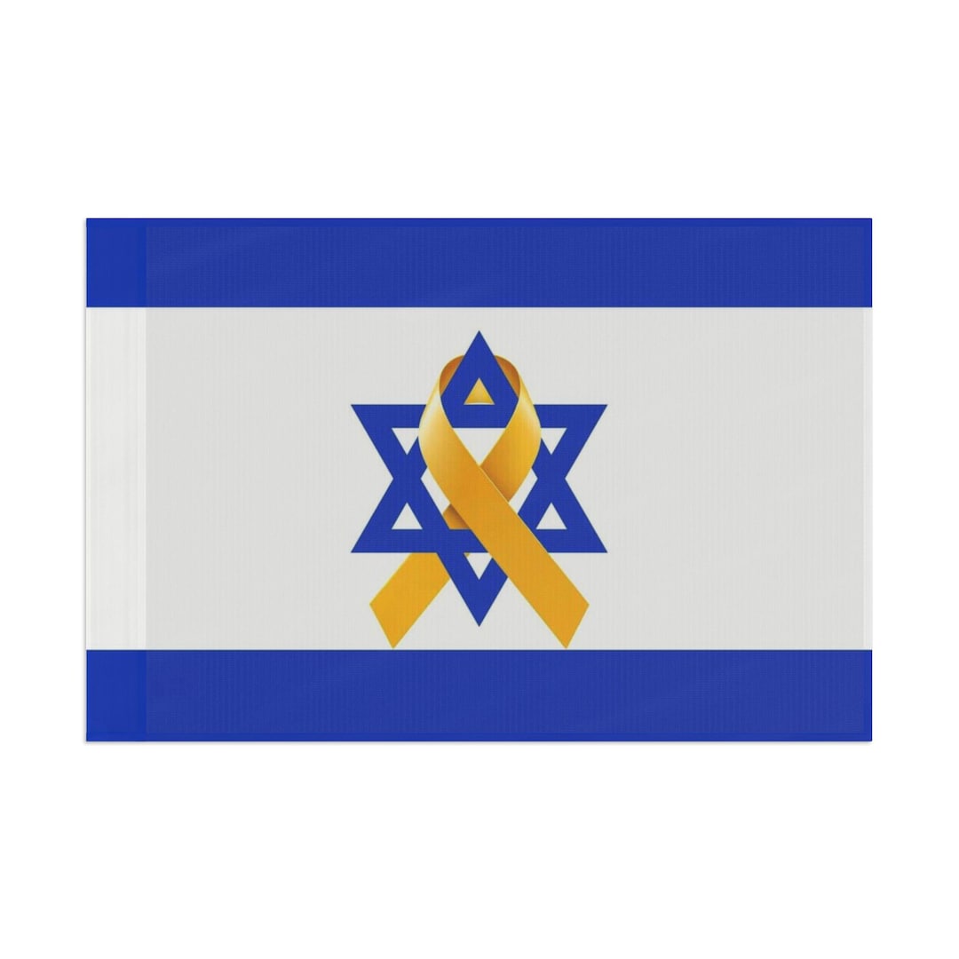Israeli Hostages Flag Yellow Ribbon Israeli National Flag Bring Them ...