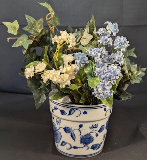 Colbalt Blue and White Cache Pot - Etsy