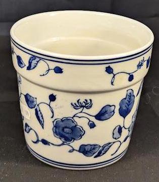 Colbalt Blue and White Cache Pot - Etsy