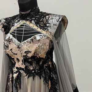 Unique Armour Wedding Dress With Long Feathers Train, Alternative ...