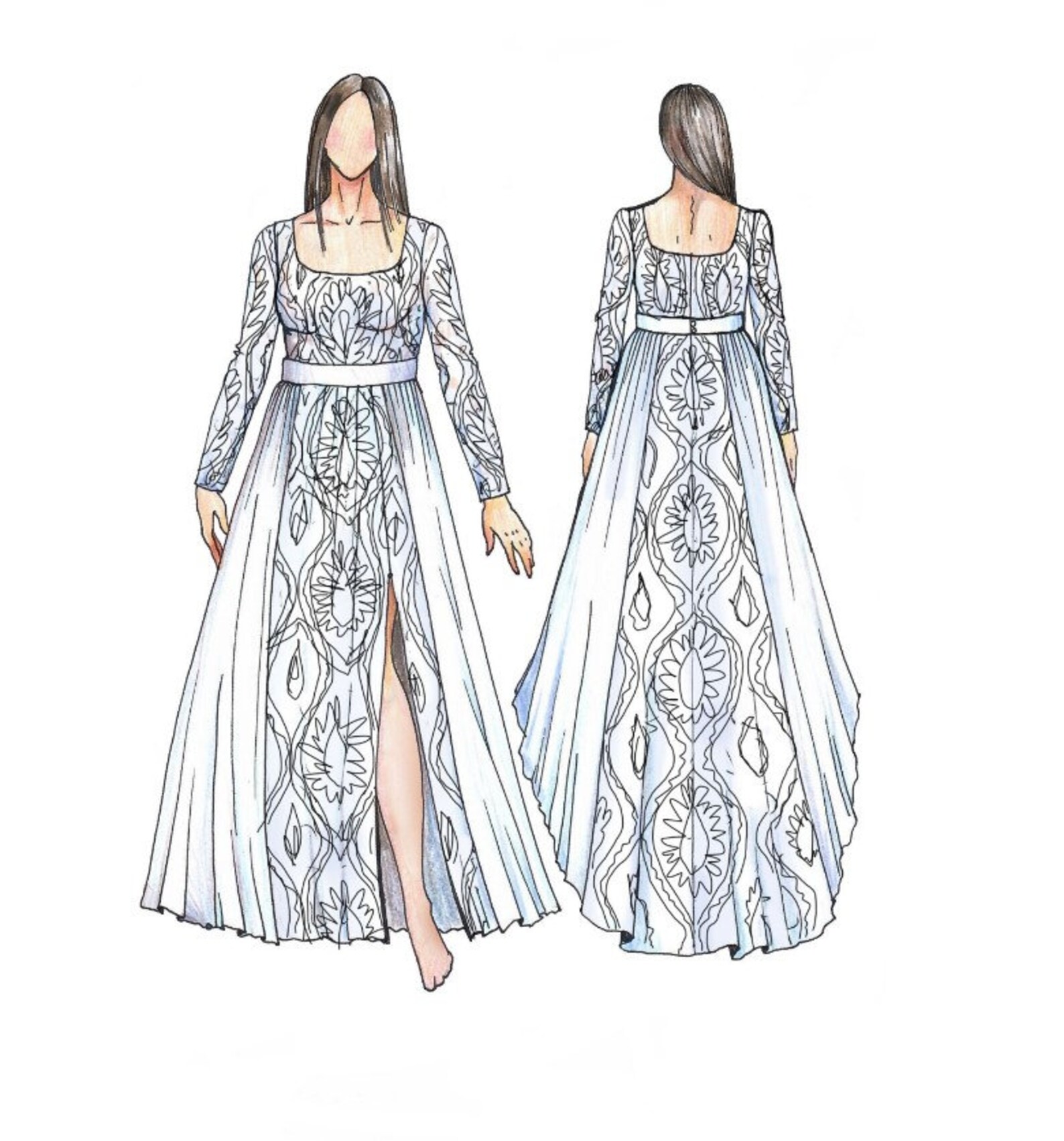 Custom Fashion Design Sketch | Personalizable Sketch From Photo - Etsy