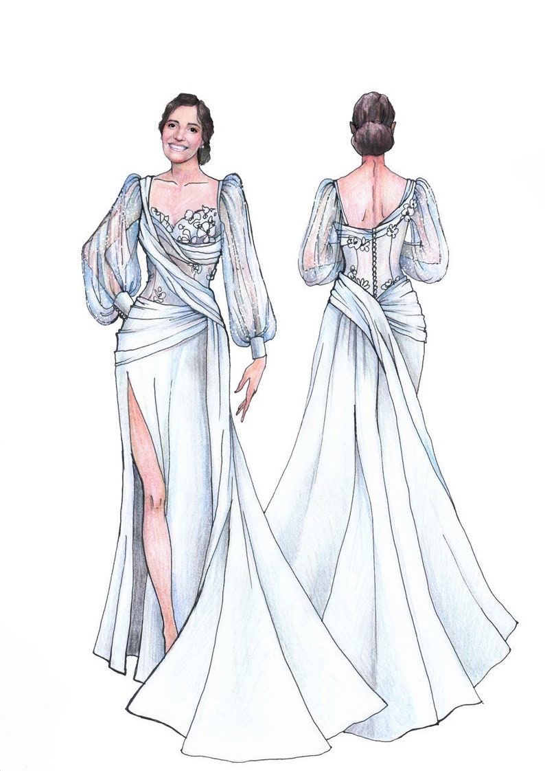 Custom Fashion Design Sketch Personalisable Sketch From Photo - Etsy