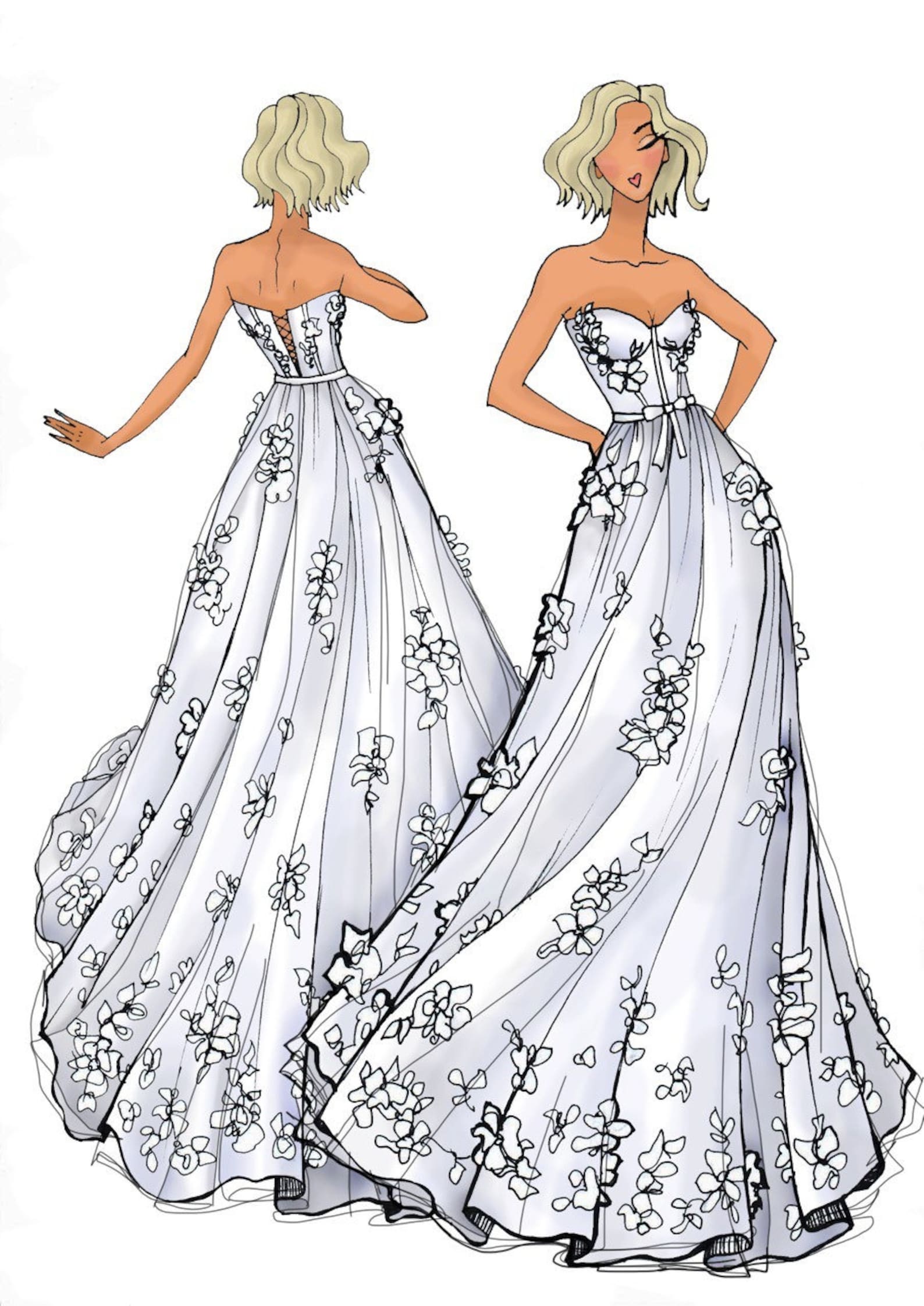Custom Fashion Design Sketch Personalisable Sketch From Photo - Etsy