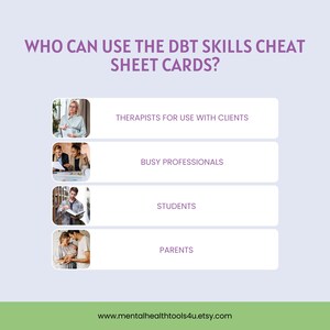 DBT Skills Cheat Sheet Cards for Beginners Easy-to-understand DBT Tools ...