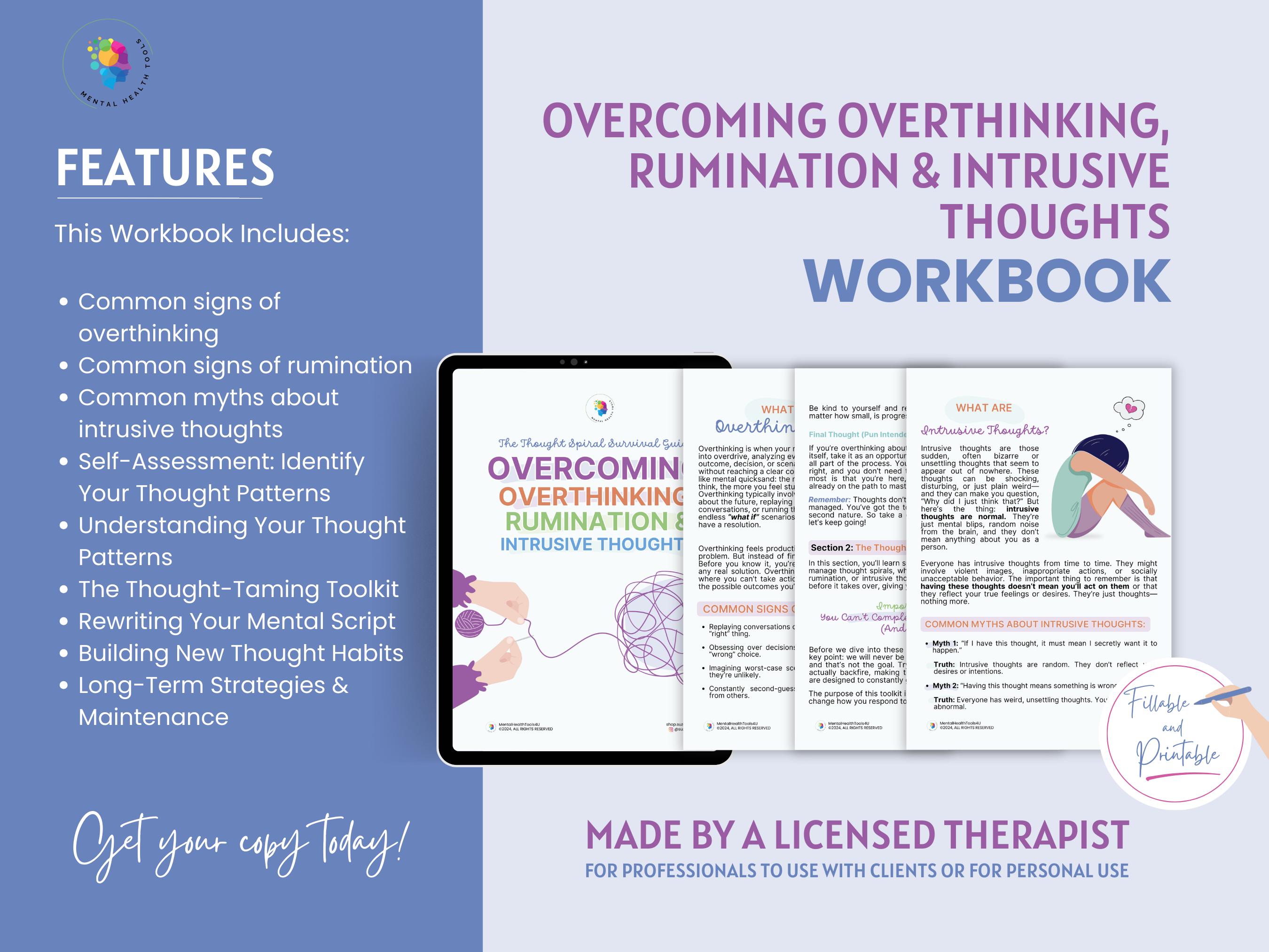 Stop Overthinking Now – Calm Racing Thoughts, Anxiety | 75-page CBT ...