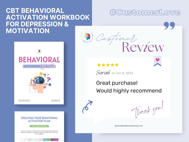 Motivation Workbook for Depression & Feeling Stuck | Behavioral ...