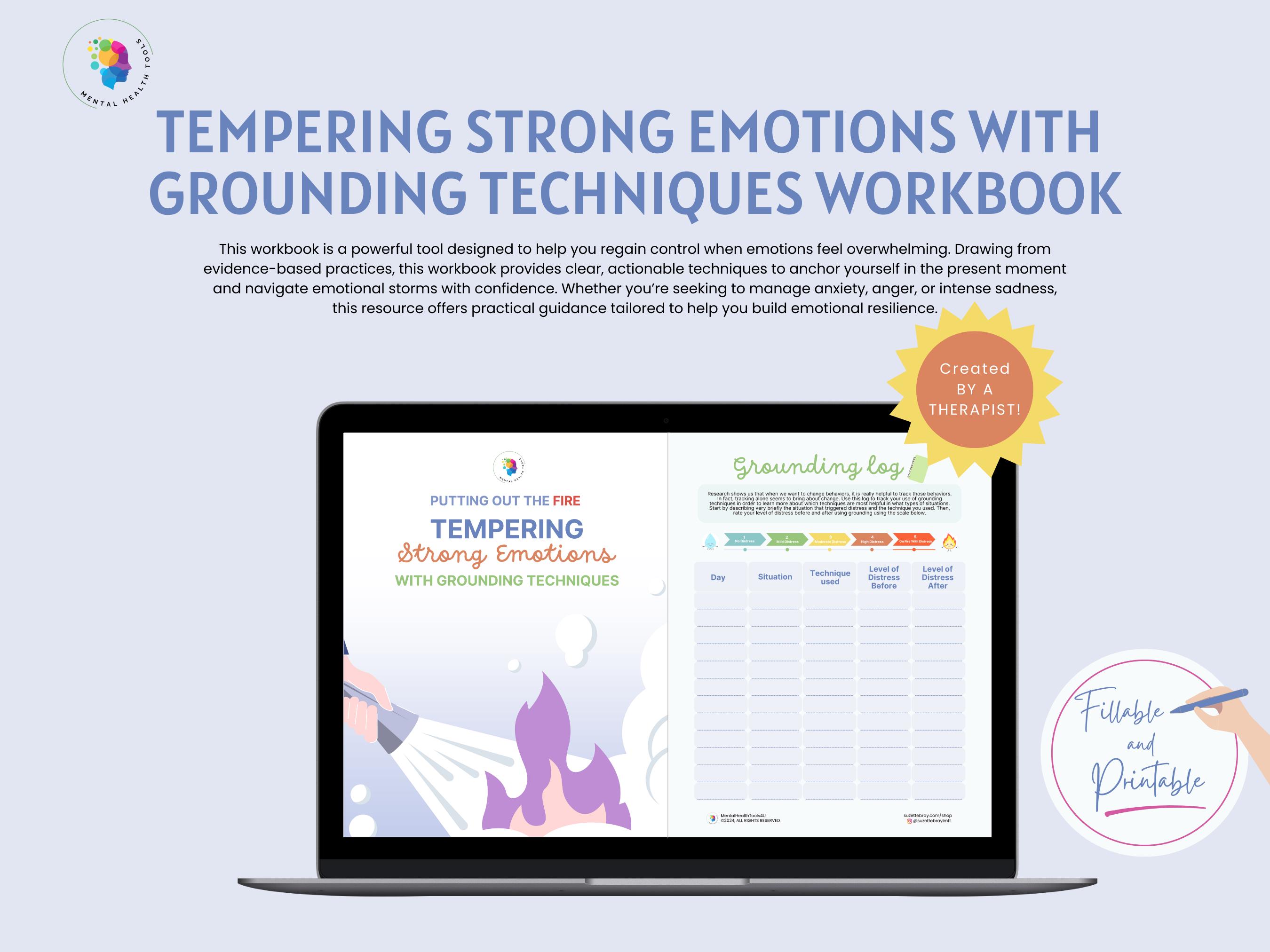 Mental Health Grounding Techniques Workbook: Manage Anxiety, Anger ...