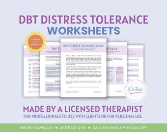 DBT Distress Tolerance Worksheets: Crisis Survival Skills (digital ...