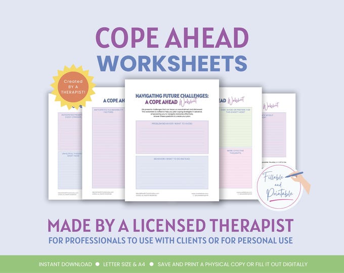 Cope Ahead Worksheet: DBT, CBT Skills for Emotional Regulation (PDF) - Etsy