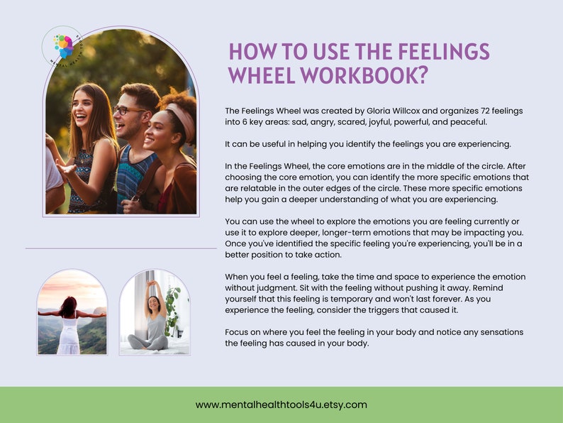 Feelings Wheel Workbook – Name & Express Emotions Clearly | Therapy PDF ...