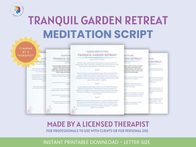 Guided Meditation Script Tranquil Garden Retreat Mindfulness Exercises ...