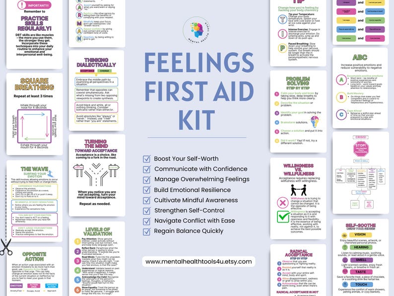 DBT Skills Cheat Sheet Cards for Beginners Easy-to-understand DBT Tools ...