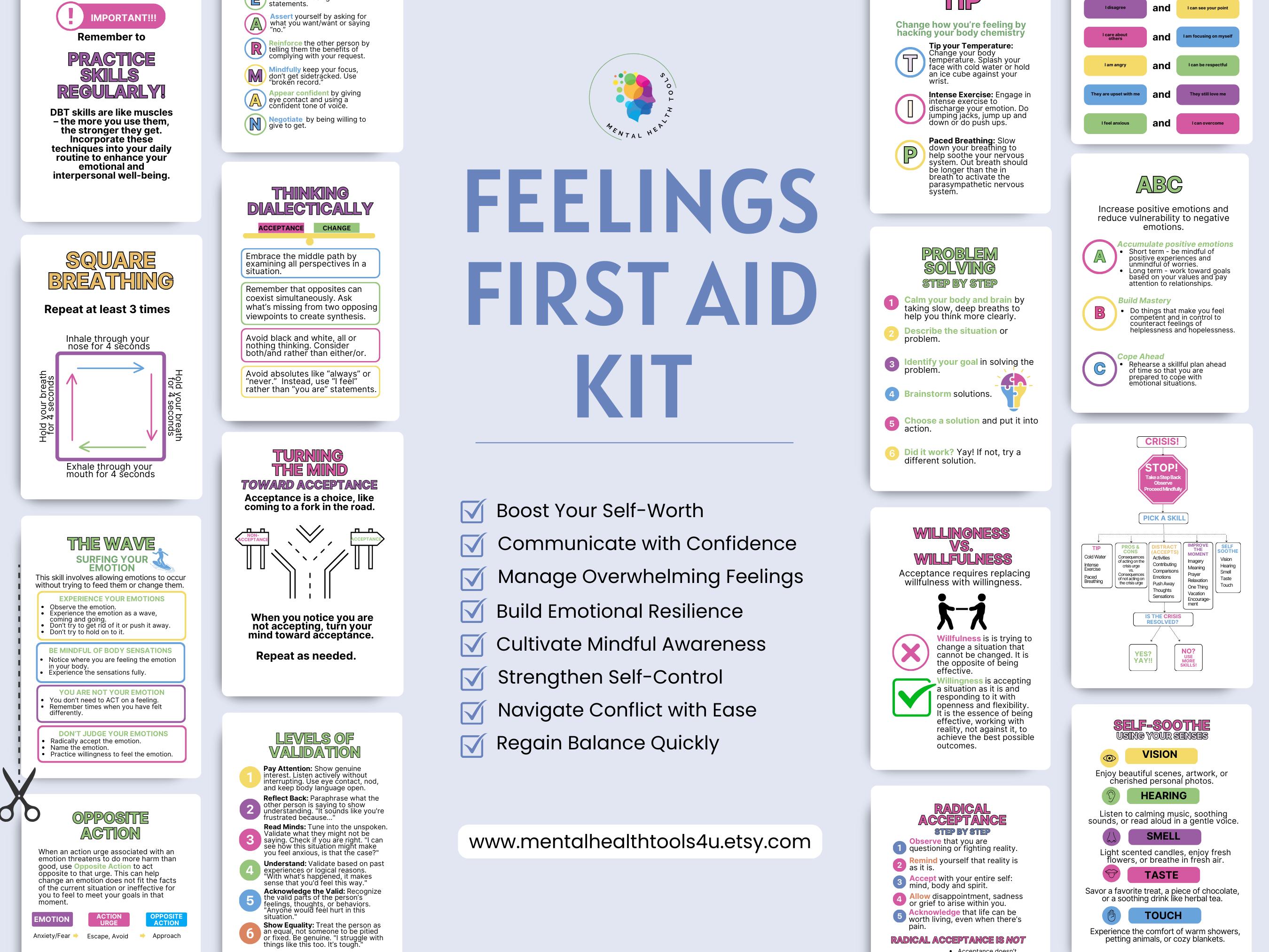 DBT Skills Cheat Sheet Cards for Beginners Easy-to-understand DBT Tools ...