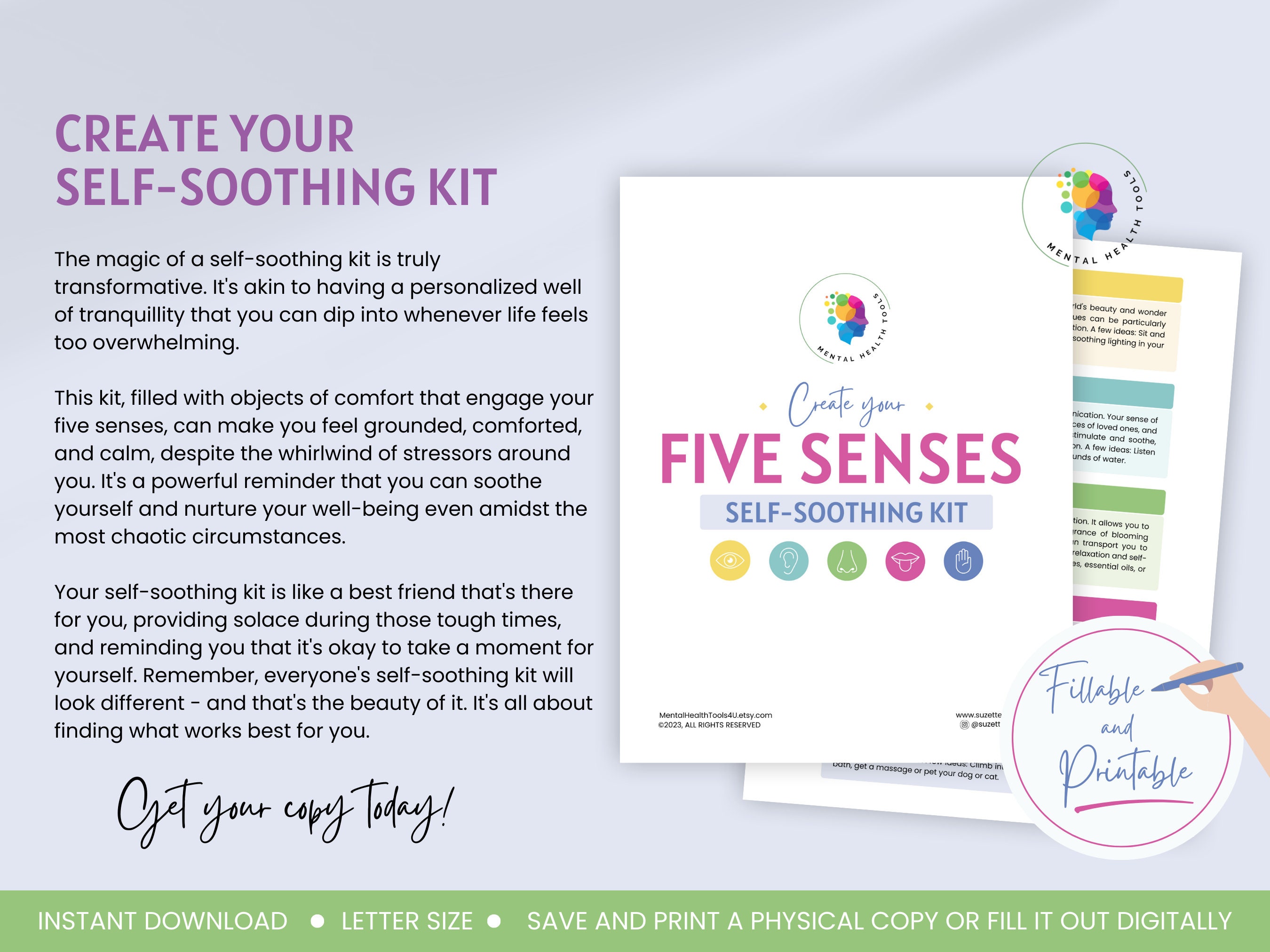 Five Senses Self-soothing Kit Relaxation Mindful Self-care Calming ...