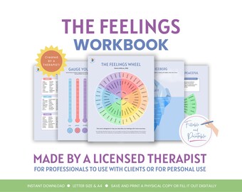 Feelings Wheel Workbook – Name & Express Emotions Clearly | Therapy PDF ...