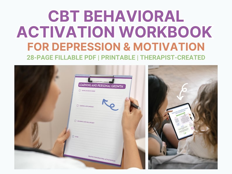 Motivation Workbook for Depression & Feeling Stuck | Behavioral ...