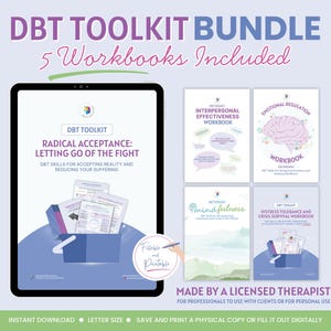 DBT Skills Toolkit Bundle 5 Printable Workbooks for BPD, Emotional ...