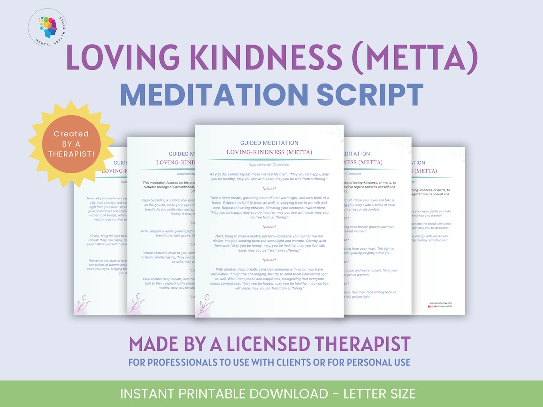 Guided Meditation Script Loving Kindness (metta) Self-compassion ...