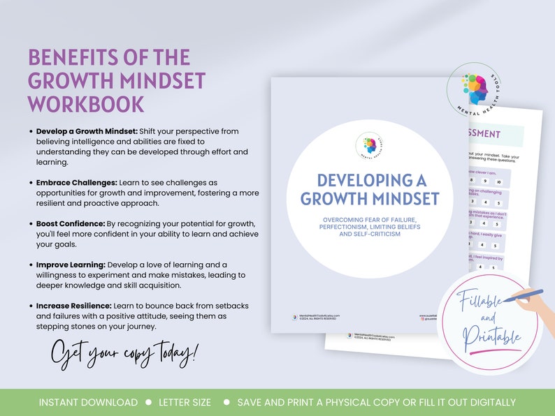 Growth Mindset Workbook: Build Resilience (PDF Pattern) - Etsy