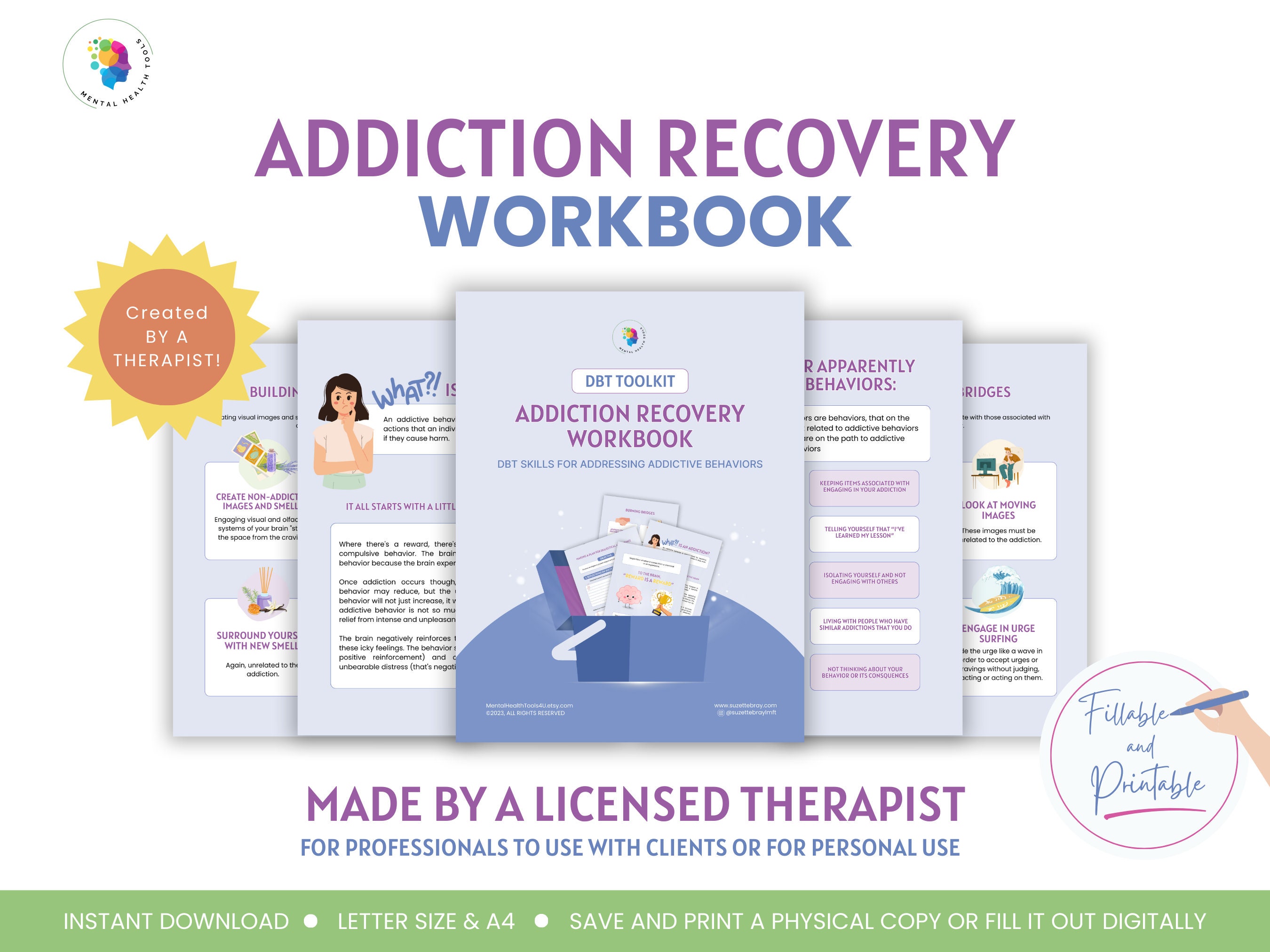 Addiction Recovery Workbook DBT Toolkit Dialectical Behavior Therapy ...