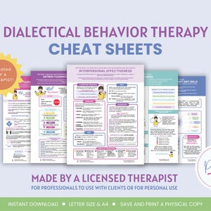 DBT Cheat Sheets Dialectical Behavior Therapy Reference Guide ...