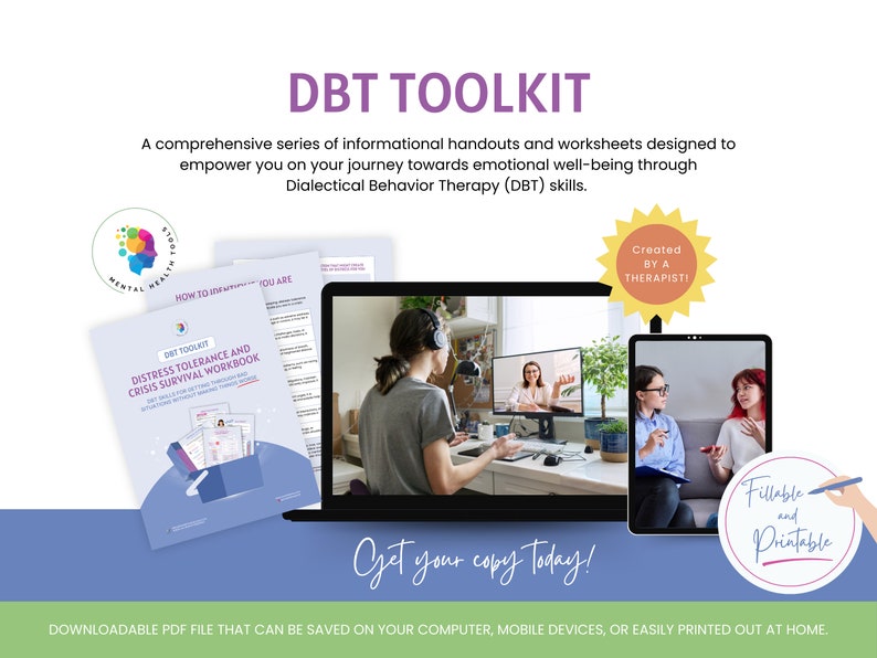 DBT Toolkit Distress Tolerance and Crisis Survival Workbook Reducing ...