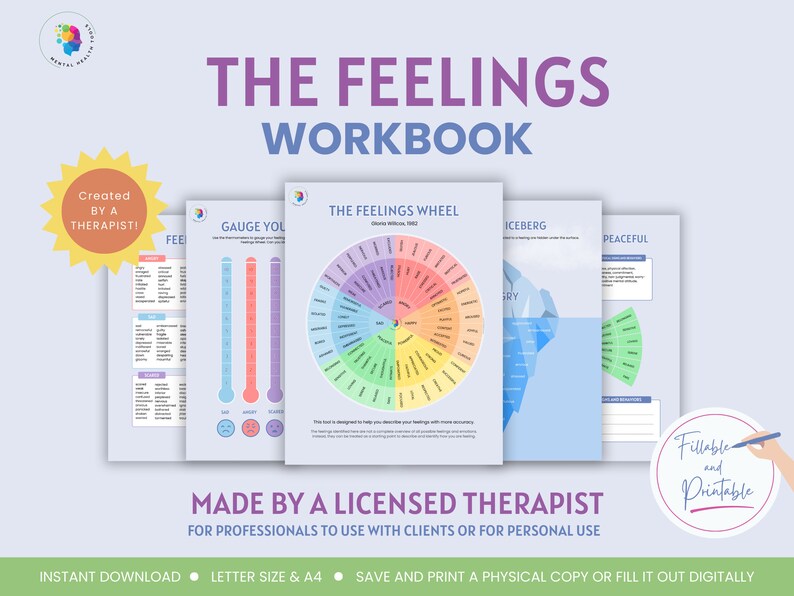 The Feelings Wheel Workbook Self-awareness Self-reflection Coping ...
