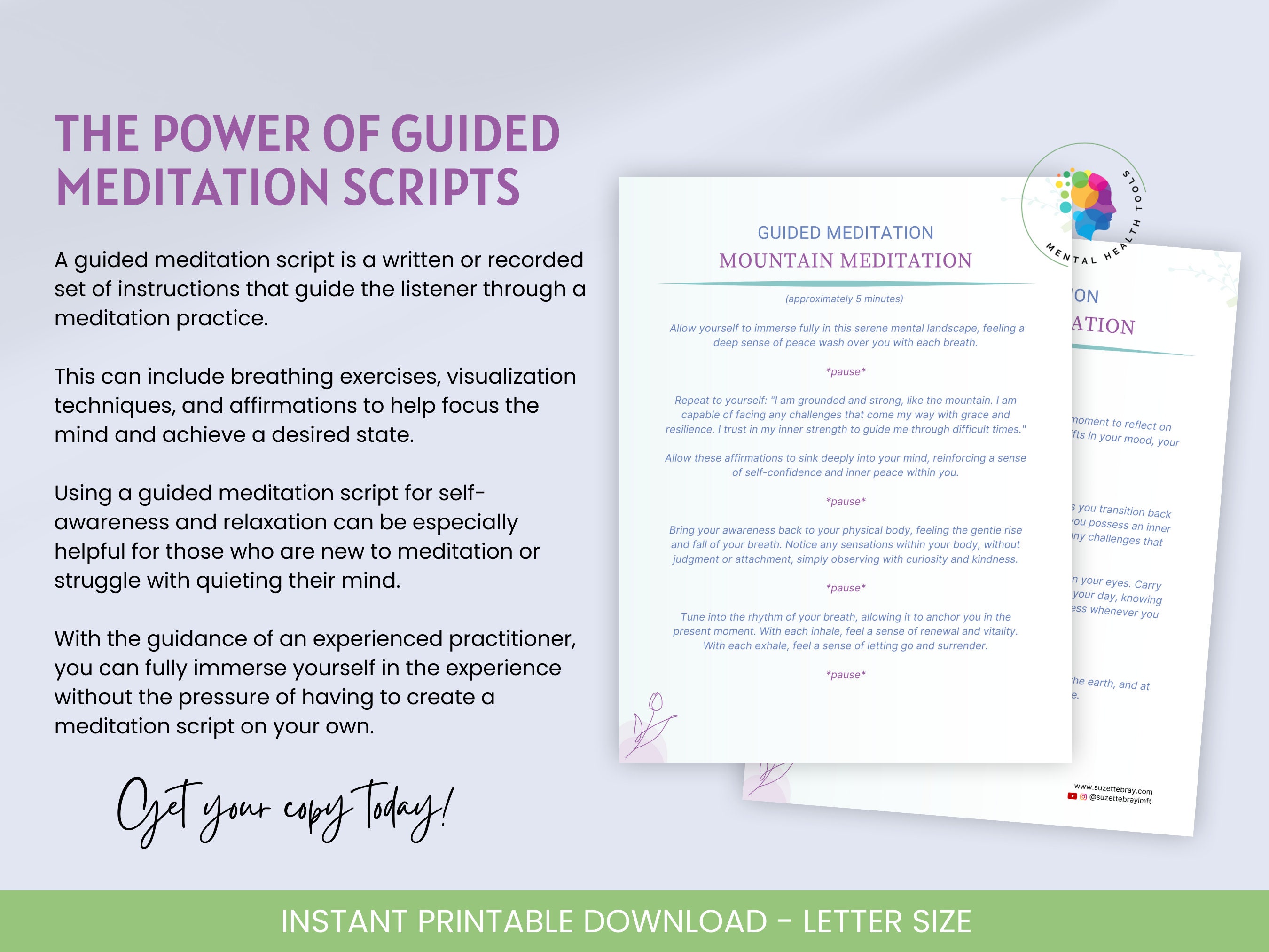 Mountain Meditation Script: Inner Strength & Resilience (PDF Download ...