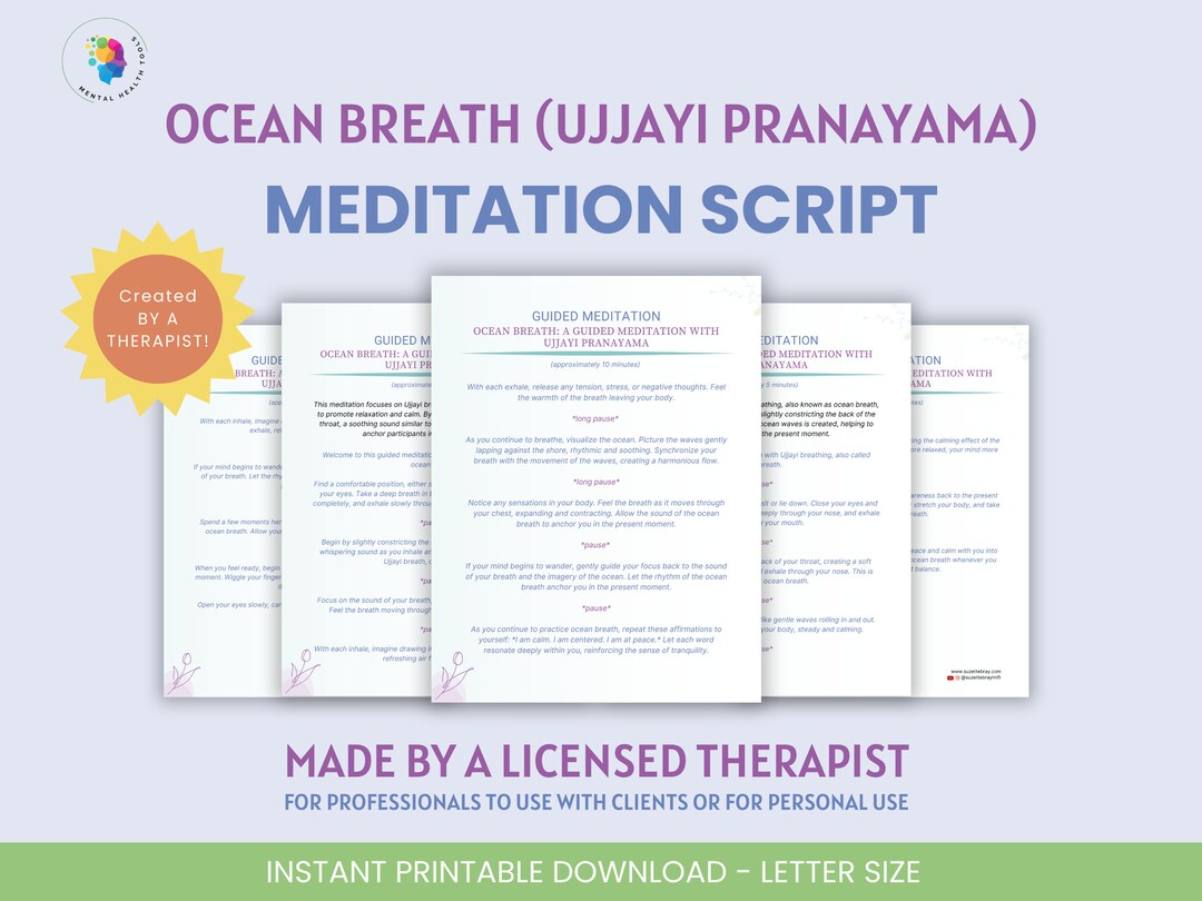 Guided Meditation Script Ocean Breath Ujjayi Pranayama Calm Inner Peace ...