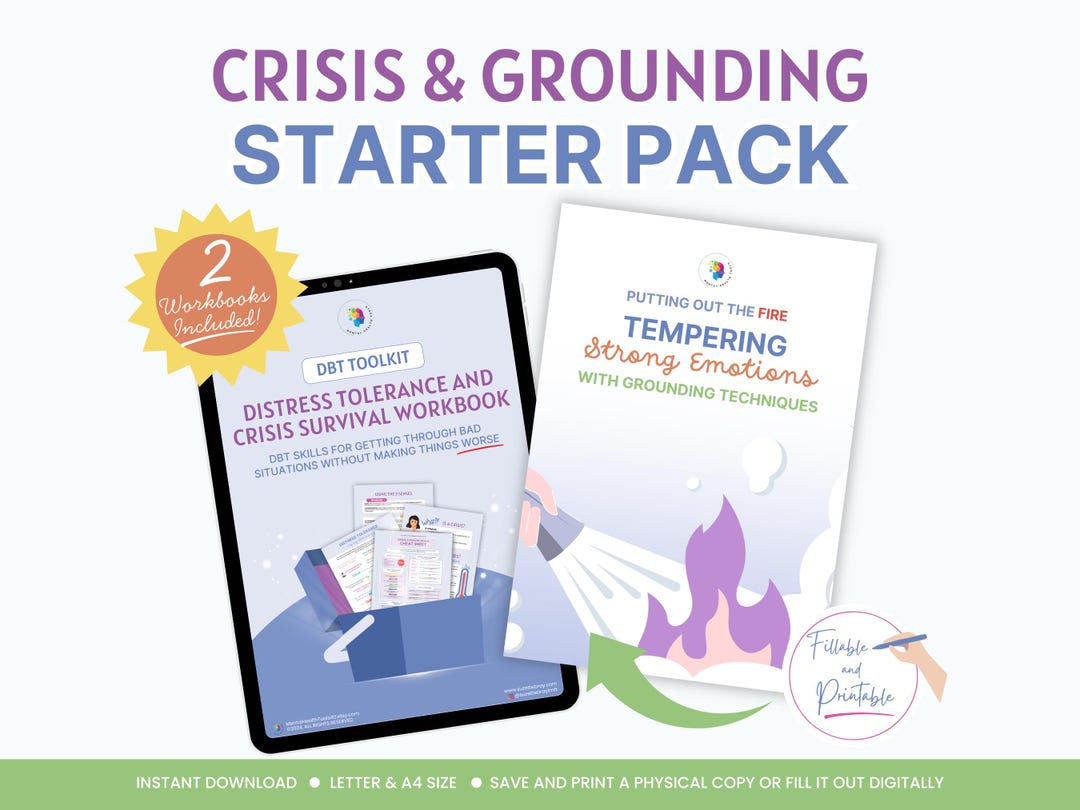 Crisis and Grounding Starter Pack | DBT Crisis Survival Worksheets - Etsy