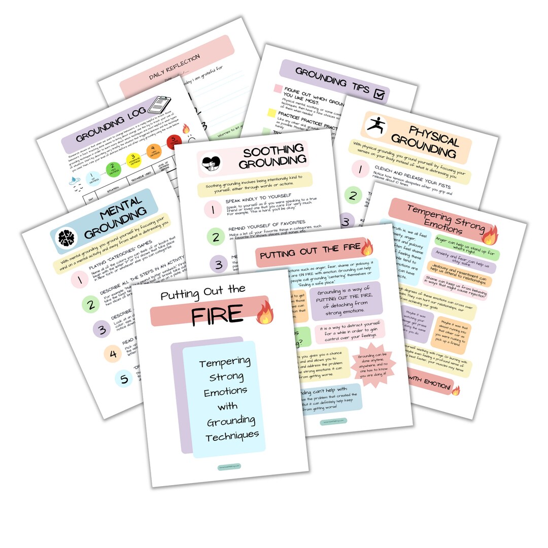 Mental Health Grounding Techniques for Managing Anxiety Anger - Etsy