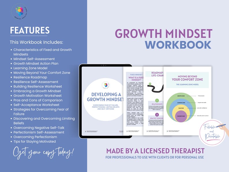 Growth Mindset Workbook: Build Resilience (PDF Pattern) - Etsy