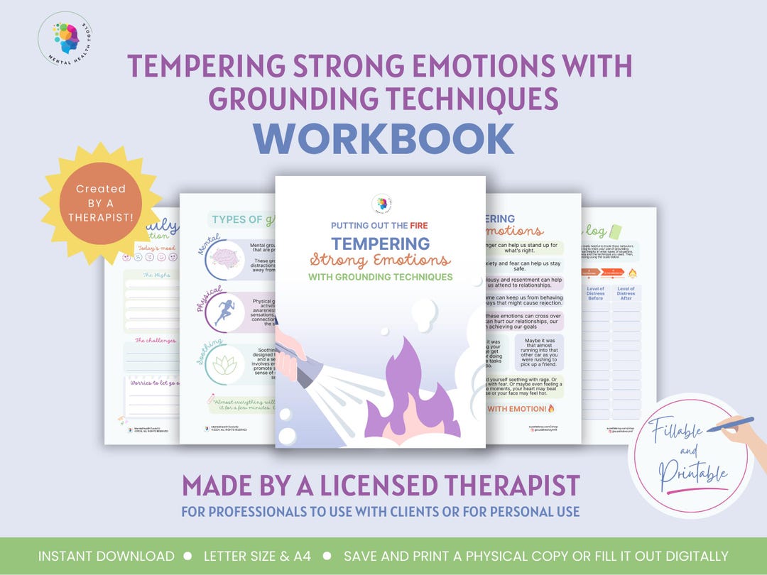 Mental Health Grounding Techniques Workbook: Manage Anxiety, Anger ...