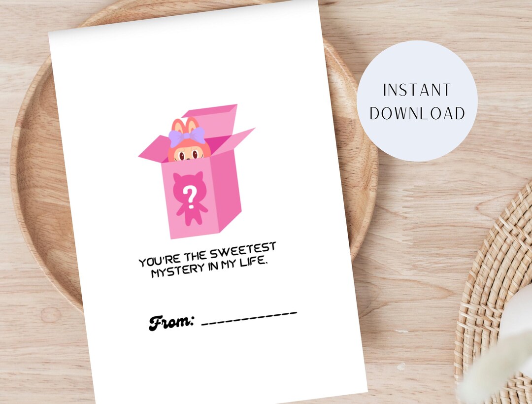 Printable Labubu Valentines Day Card | Pdfs | Cute Vday Card | Cute ...