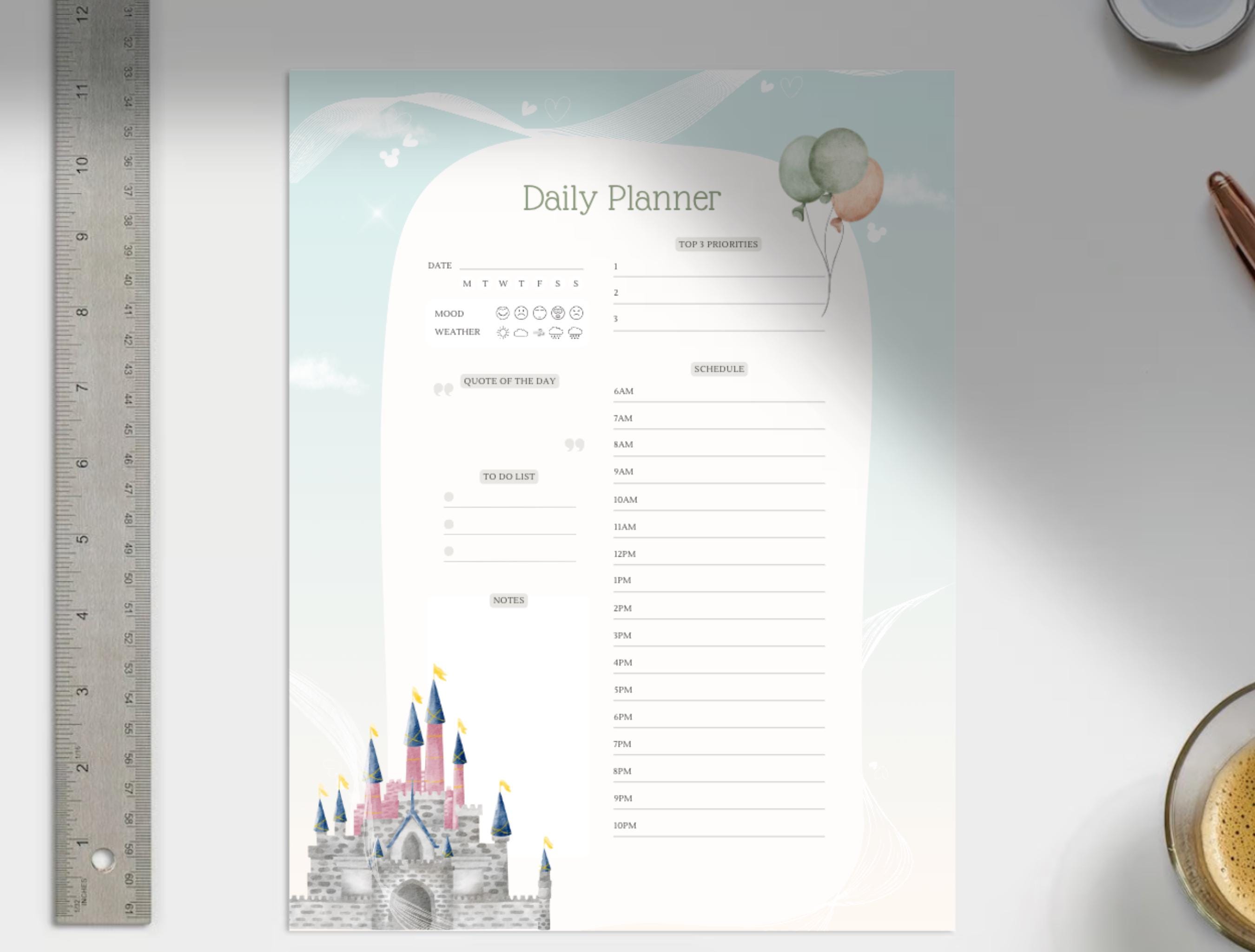 Magic Kingdom-inspired Printable Planner Princess Themed Back to School ...