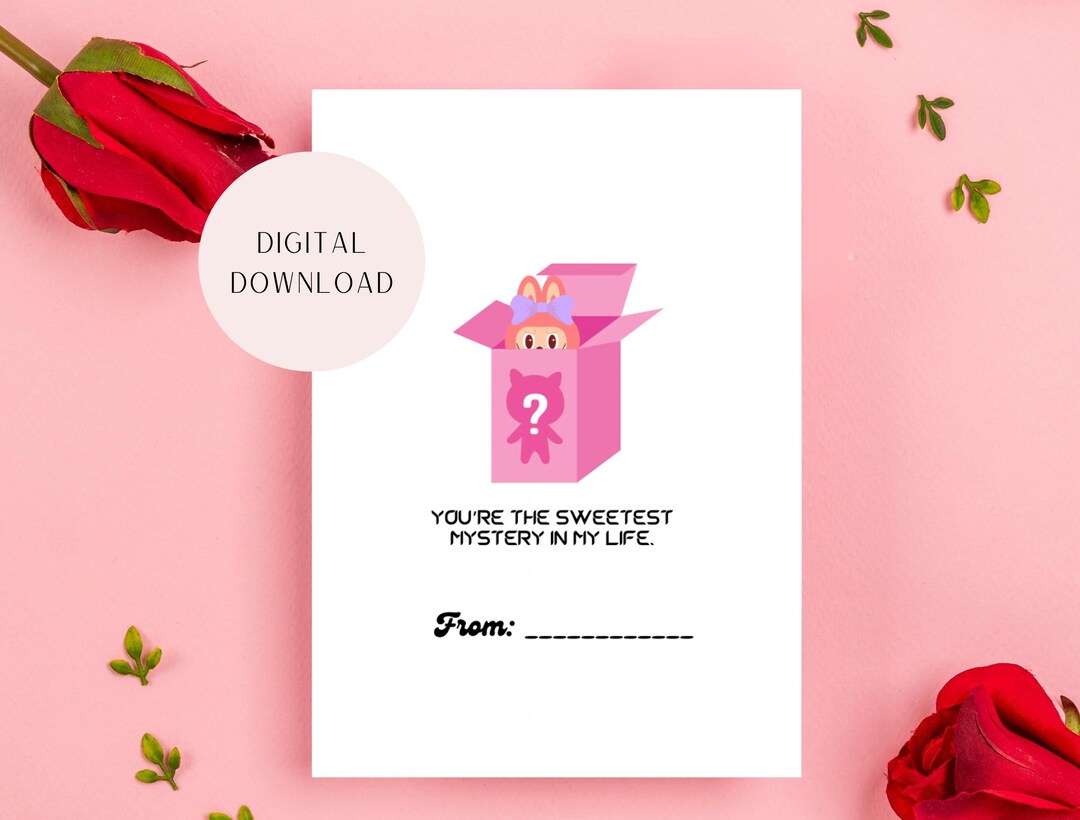 Printable Labubu Valentines Day Card Pdfs Cute Vday Card Cute Cartoon ...
