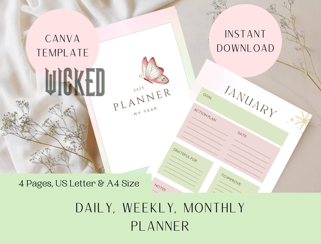 2025 Printable Planner: Wicked Inspired, Daily, Weekly, Monthly (canva ...