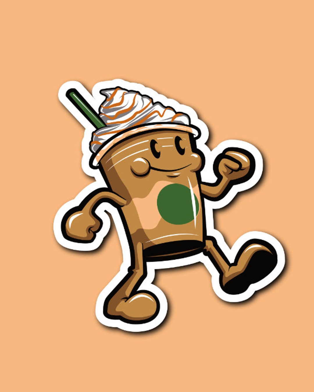 Caramel Frappuccino Laminated Vinyl Sticker Waterproof - Etsy