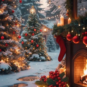 Christmas Scene iPhone Wallpaper | Christmas Phone Background | Digital ...