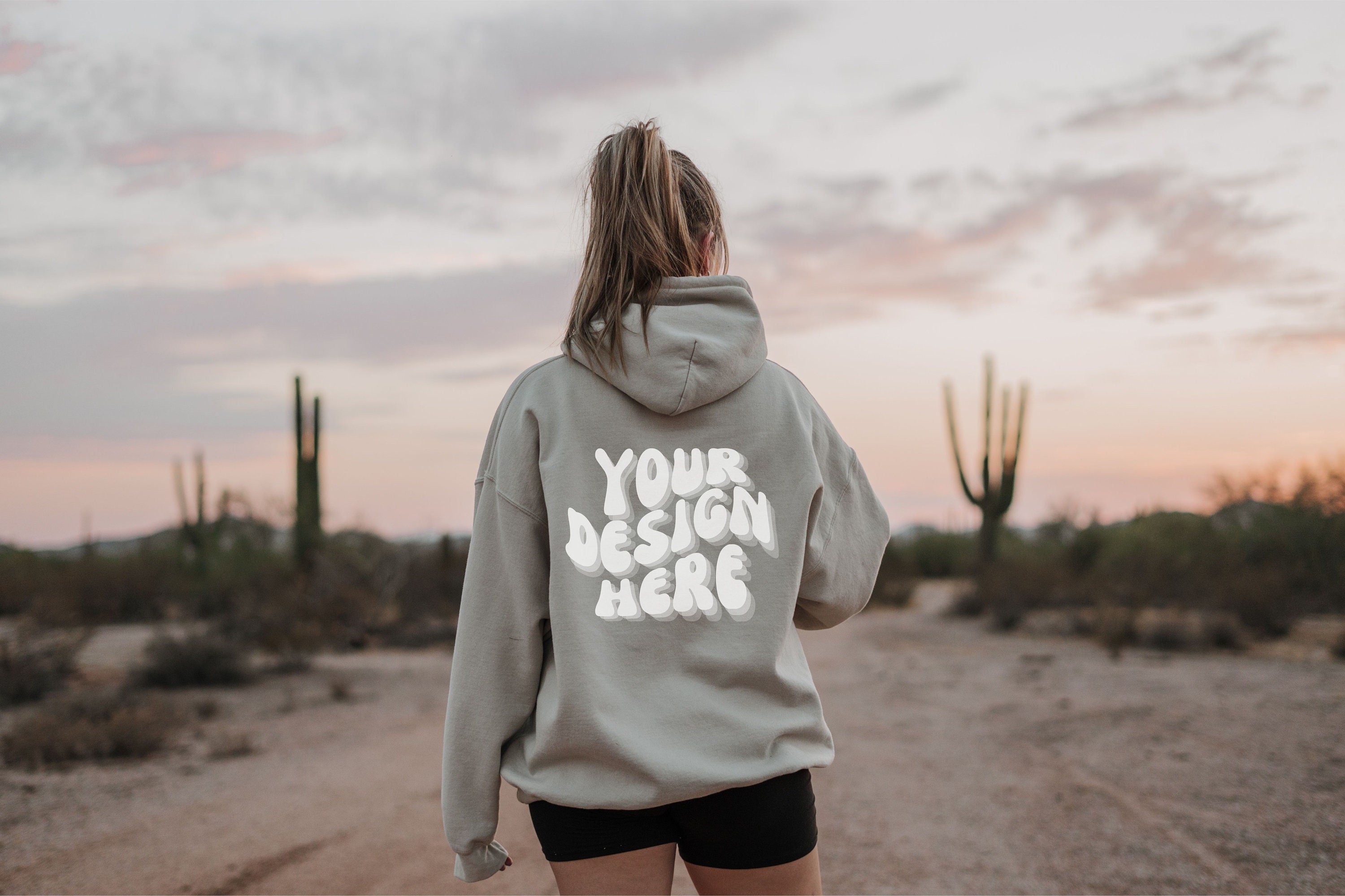 Gildan 18500 Hoodie Mockup Bundle, Desert Sunset Gildan Sweatshirt ...