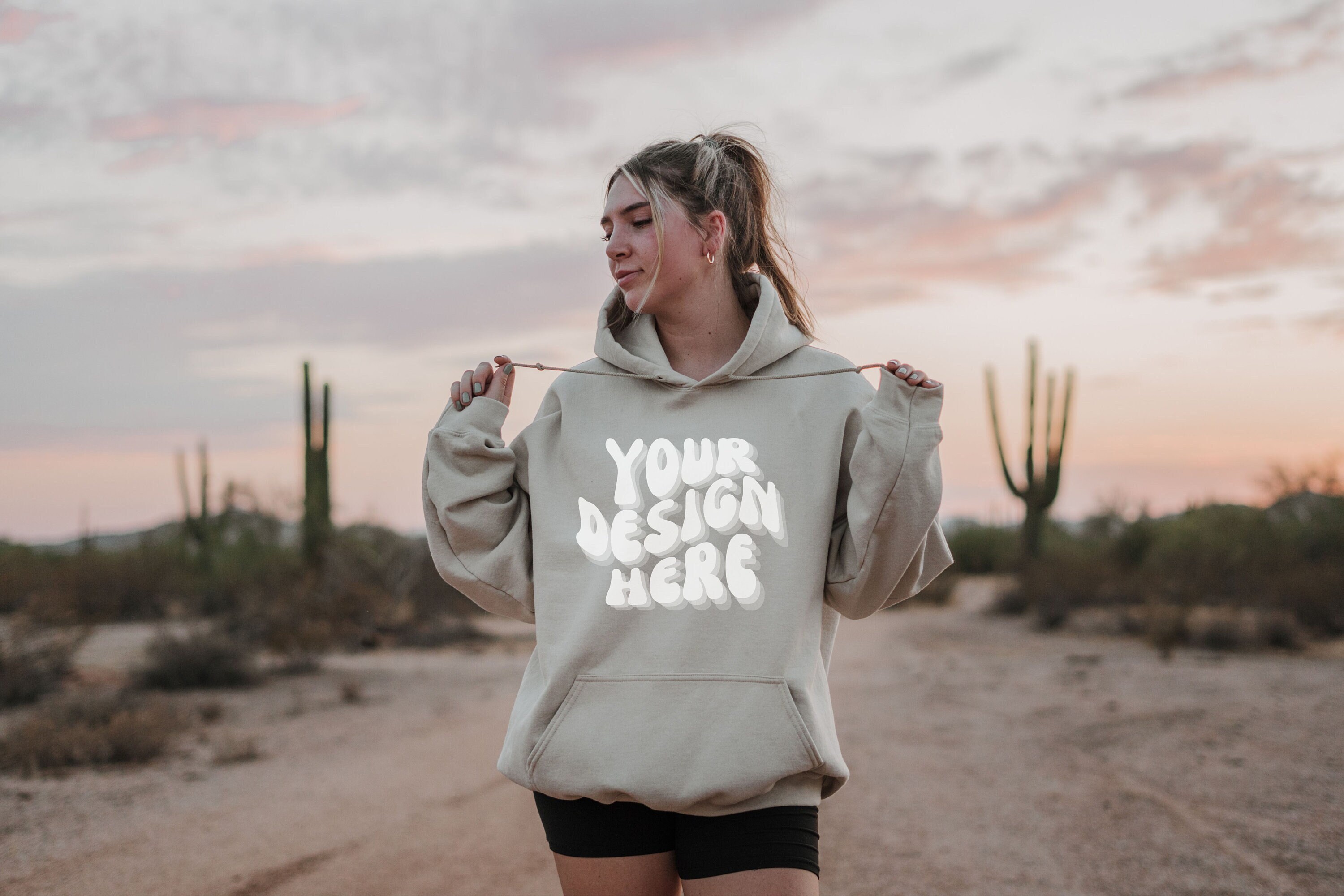 Gildan 18500 Hoodie Mockup Bundle, Desert Sunset Gildan Sweatshirt ...