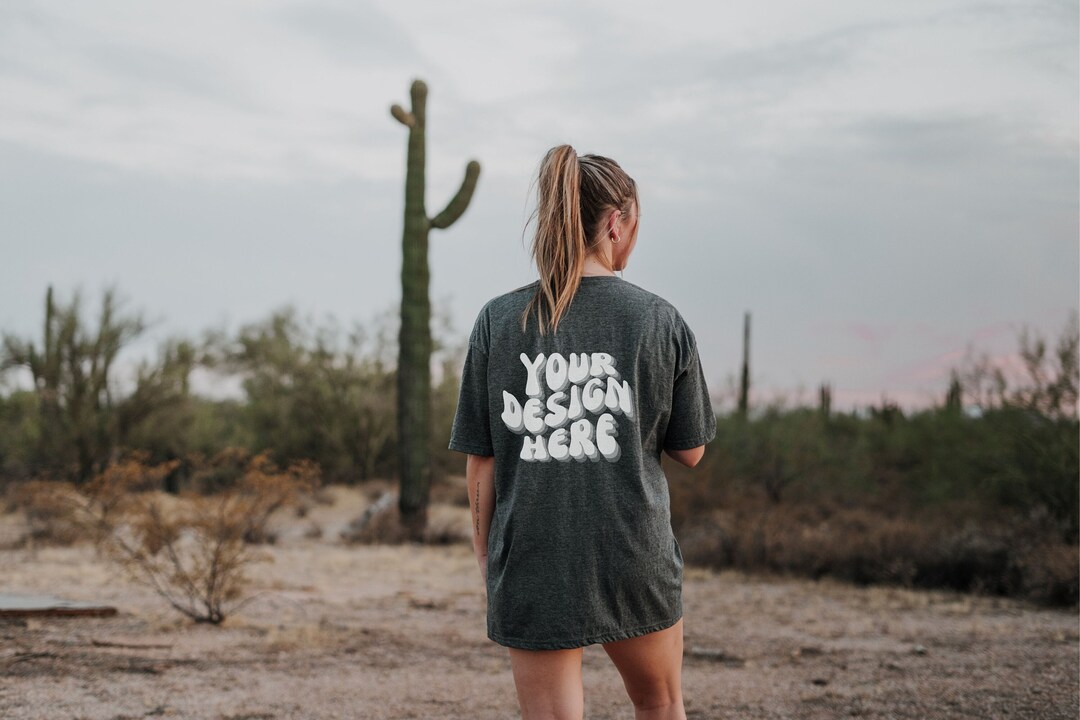 Gildan 64000 Mockup, Gildan Tshirt Mockup, Sunset Gildan Mock Female ...