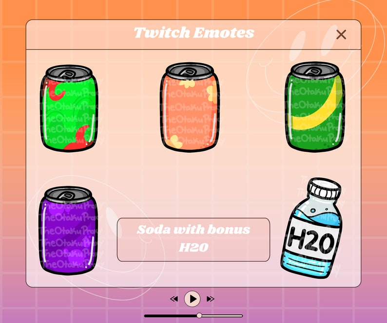 10 Cute Simple Kawaii Emotes Soda Pop Cans Emotes for Twitch Streaming ...