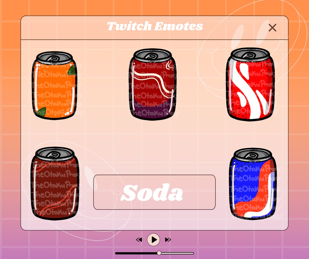 10 Cute Simple Kawaii Emotes Soda Pop Cans Emotes for Twitch Streaming ...