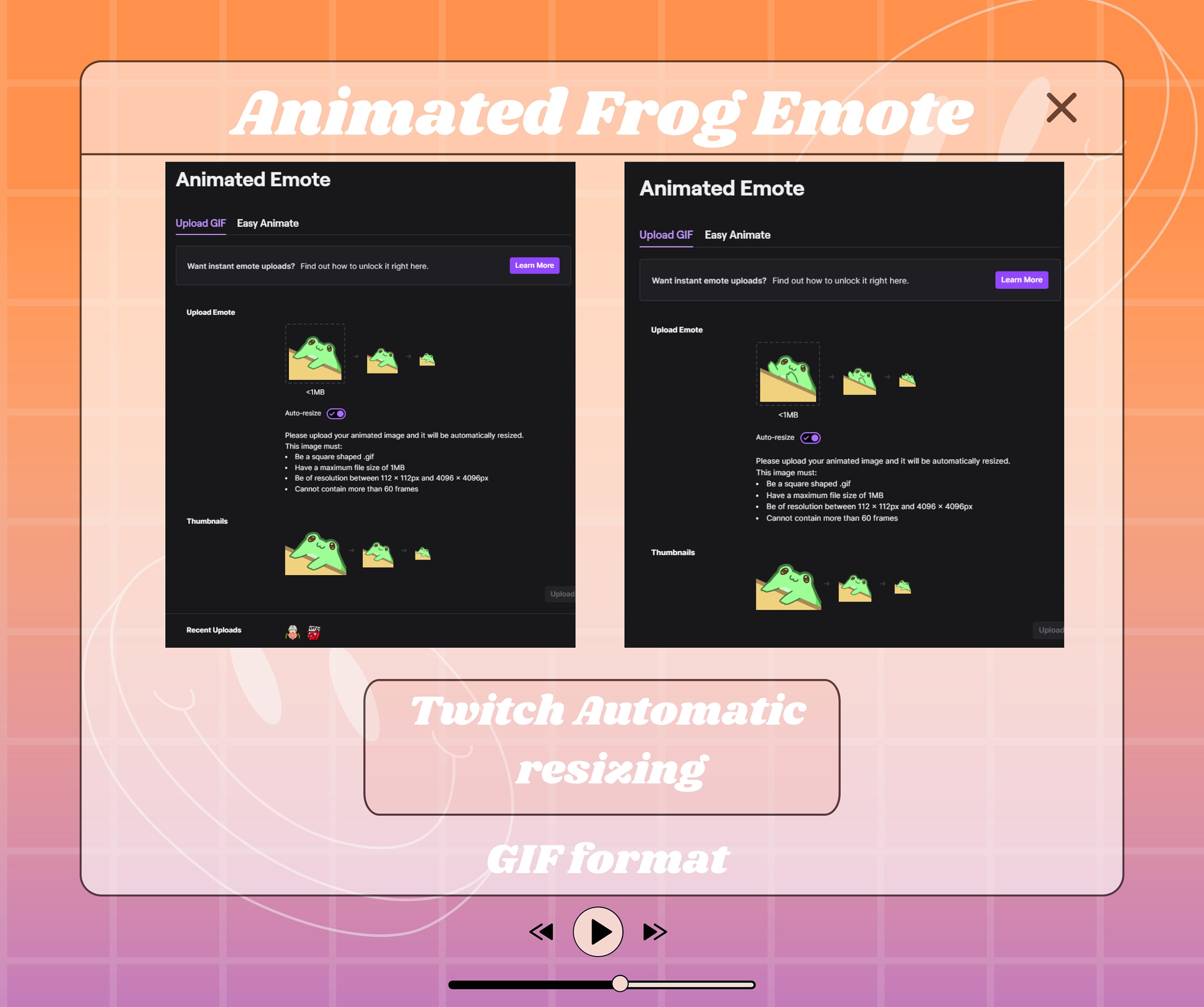 Cute Frog Animated Emote Twitch Streaming Element Bongo Kawaii Inspired ...
