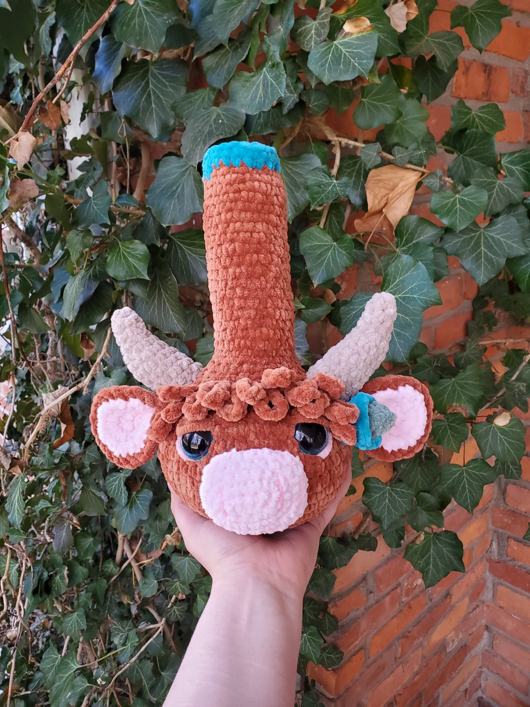 Big Bong Crochet Plush Highland Cow Animal/ Fishbowl - Etsy
