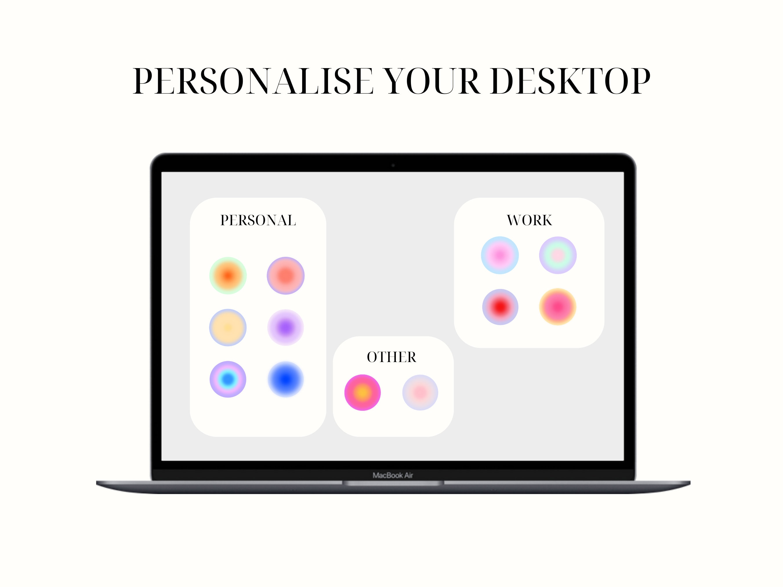 12 Desktop Folder Icons | Aura Gradient | for Mac and PC | Aesthetic ...