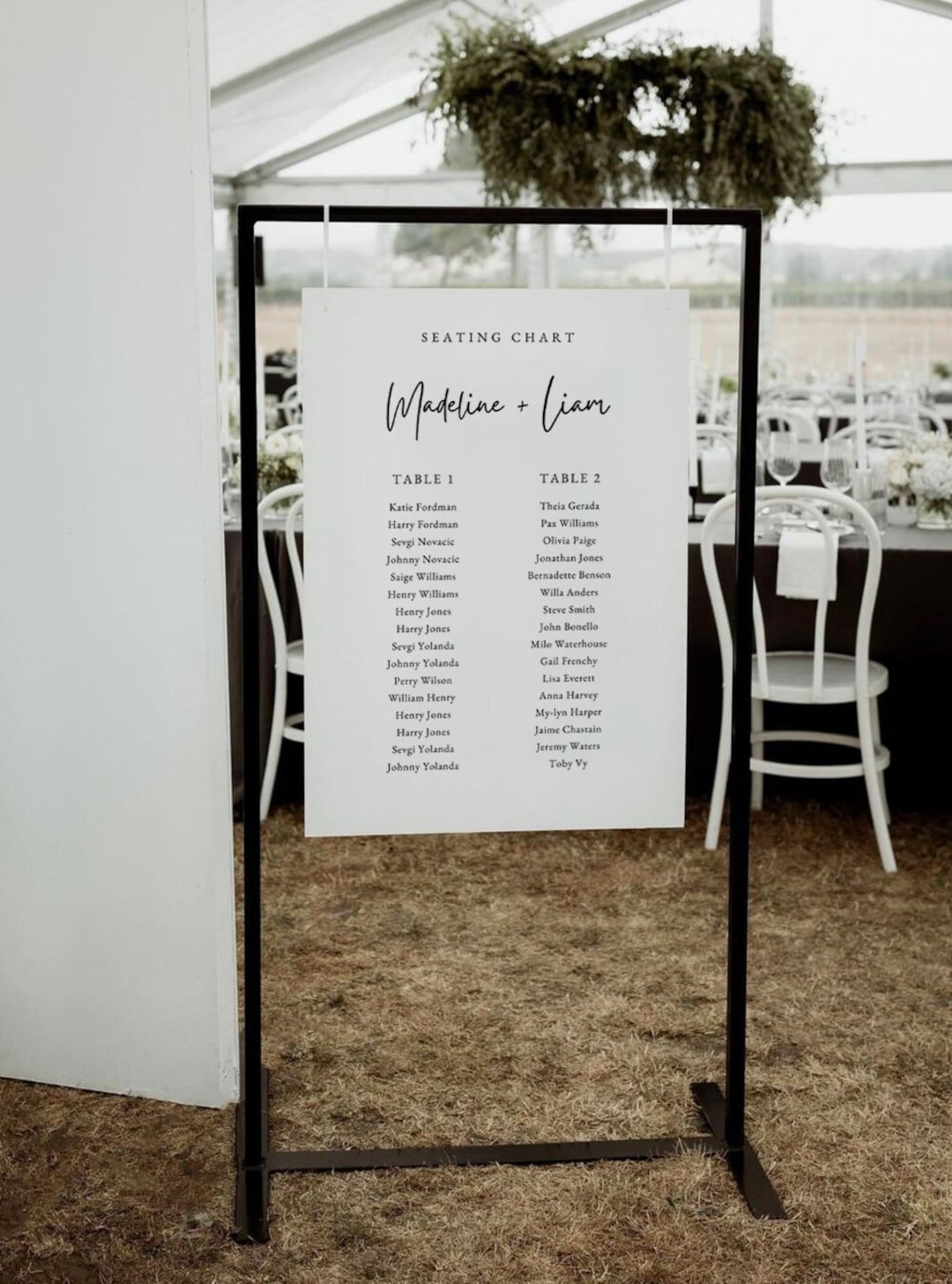 Modern Wedding Seating Chart Template: Elegant Minimalist Design ...