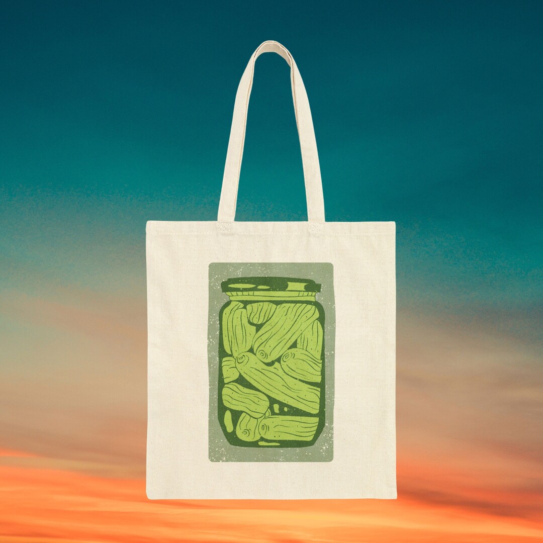 Pickle Tote Bag Cotton Tote Canvas Tote Bag Foodie Gift Pickle Bag Dill ...